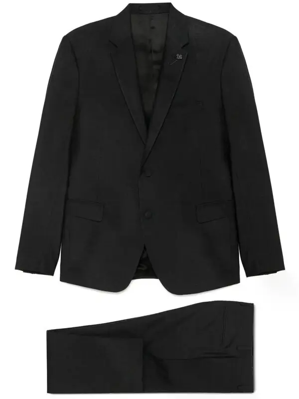 LARDINI Brooch-detail Suit - Black