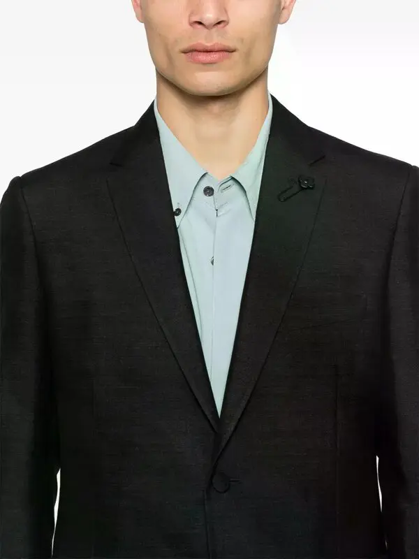 LARDINI Brooch-detail Suit - Black