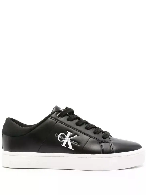 Calvin Klein Debossed Logo Leather Sneakers