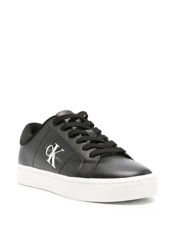 Calvin Klein Debossed Logo Leather Sneakers