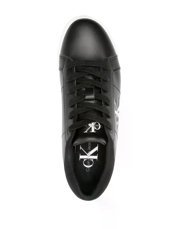 Calvin Klein Debossed Logo Leather Sneakers