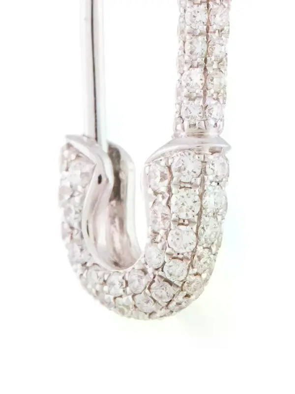 ANITA KO Safety Pin Diamond Earring - Silver
