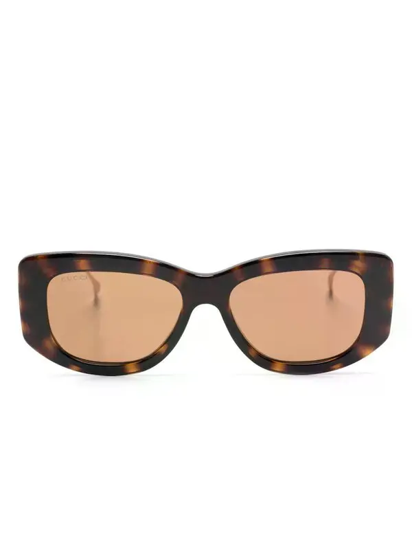 Gucci Rectangle-frame Sunglasses - Brown
