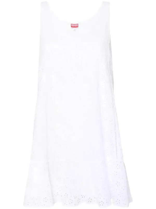 Kenzo Broderie-anglaise Sleeveless Minidress