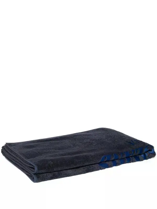 Stone Island Logo-embroidered Beach Towel - Blue