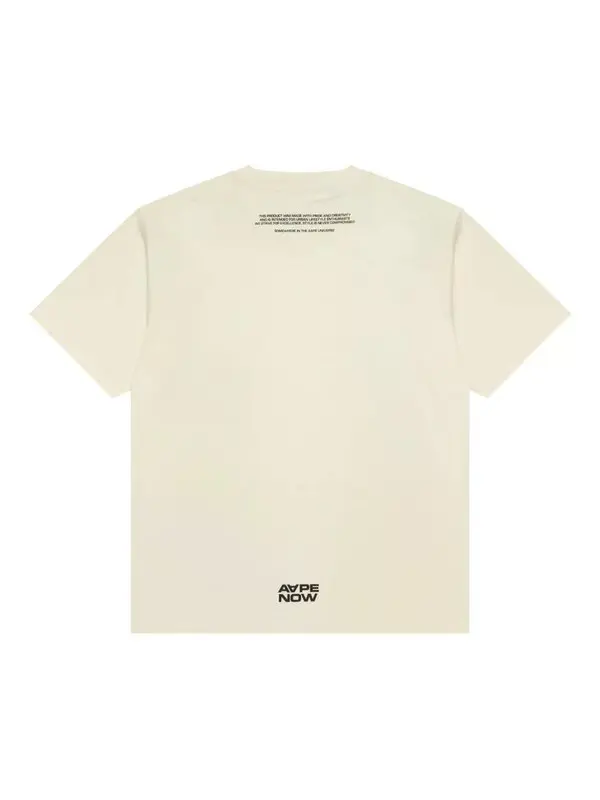AAPE BY *A BATHING APE Moonface Logo-patch T-shirt - Neutrals