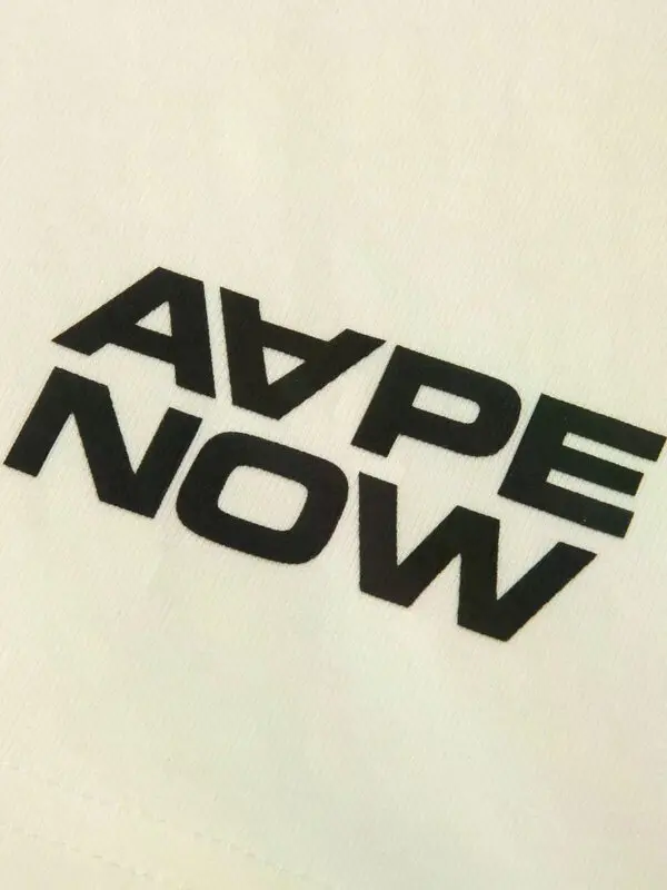 AAPE BY *A BATHING APE Moonface Logo-patch T-shirt - Neutrals