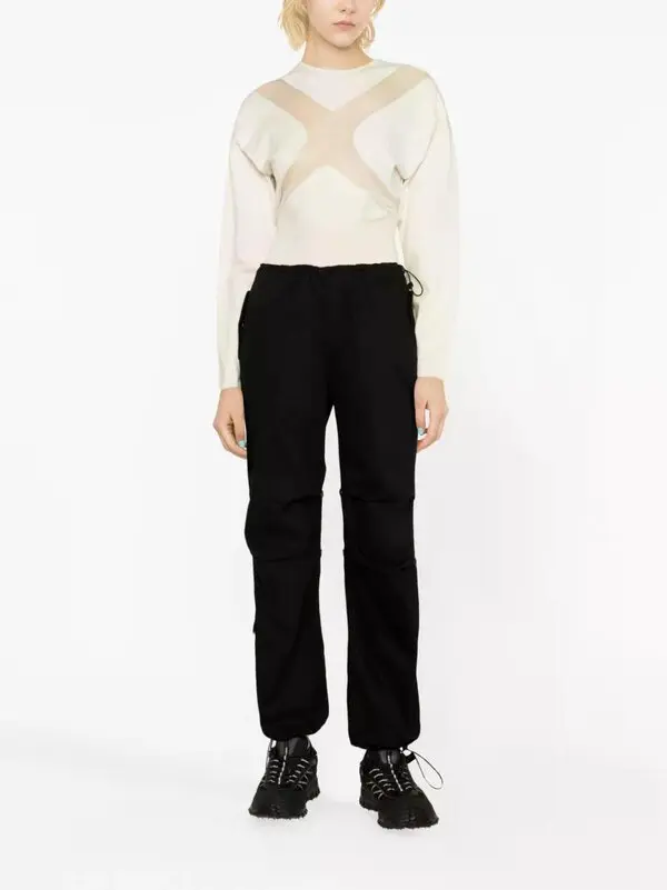 GENNY Sheer-paneling Cotton T-shirt
