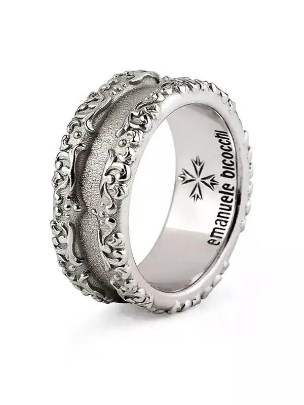 Emanuele Bicocchi Arabesque Double Band Ring - Silver