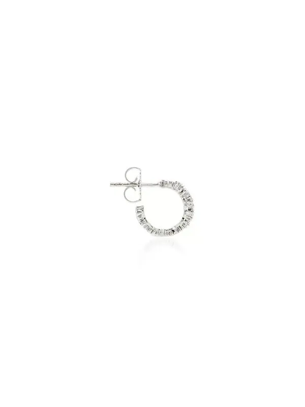 SUZANNE KALAN 18kt White Classic Icon Mini Diamond Hoop Earrings