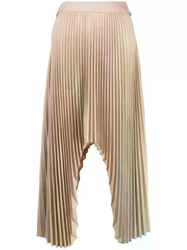 Rokh Arch Pleated Midi Skirt - Brown