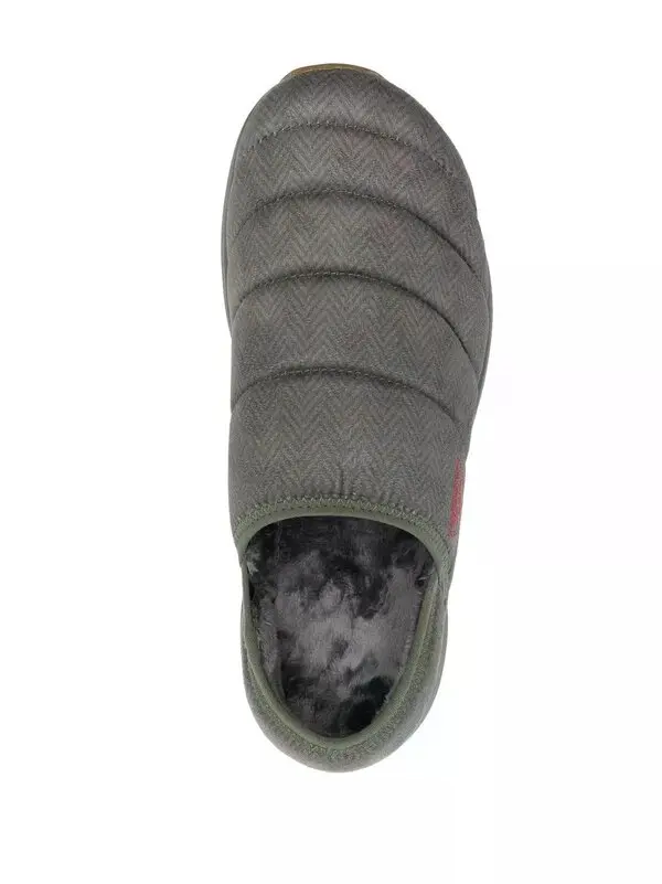 Rossignol Chalet Acinus Leaf Quilted Slippers - Green