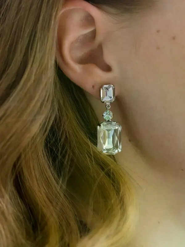 JENNIFER BEHR Justine Crystal-embellished Earrings - Silver