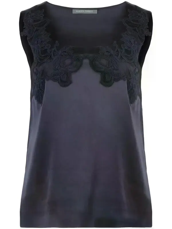 Alberta Ferretti Sleeveless Satin Blouse