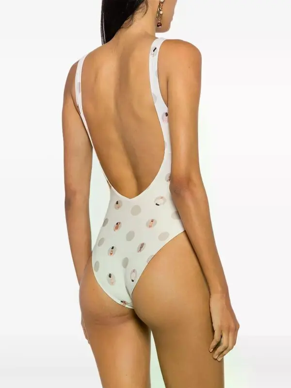 AMIR SLAMA Graphic-print Cut-out One-piece Swimsuit