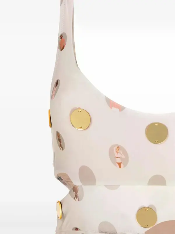 AMIR SLAMA Graphic-print Cut-out One-piece Swimsuit