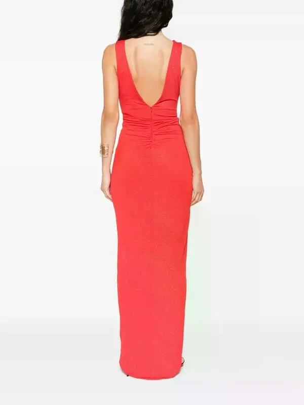NISSA Glitter Maxi Dress - Red
