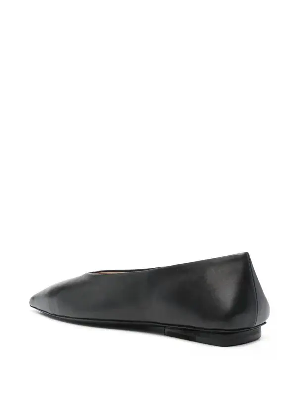 Marsèll Ago Pointed-toe Leather Ballet Flats - Black