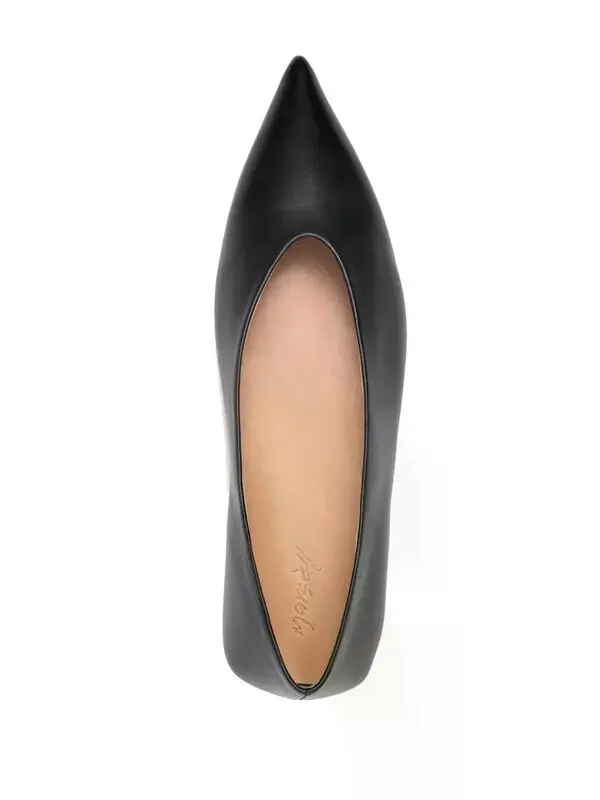 Marsèll Ago Pointed-toe Leather Ballet Flats - Black