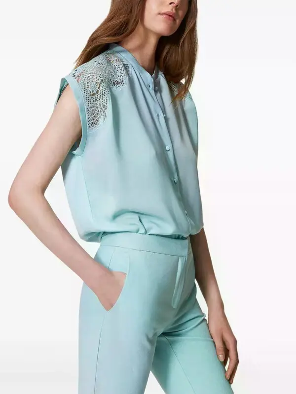 TWINSET Lace-panel Blouse - Blue