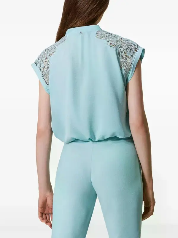 TWINSET Lace-panel Blouse - Blue