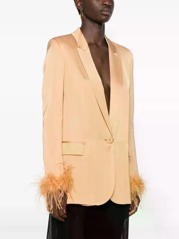 TWINSET Feather-trim Satin Blazer