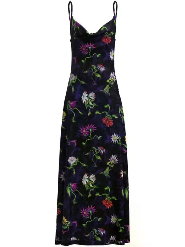 MARGHERITA MACCAPANI Floral Print Maxi Dress - Black