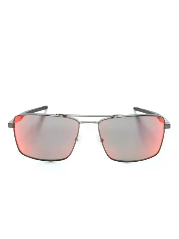 FERRARI Rectangle-frame Mirrored Sunglasses - Black