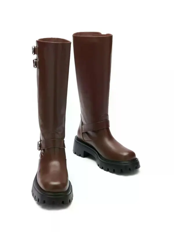 STUART WEITZMAN 50mm Emerson Moto Boots - Brown
