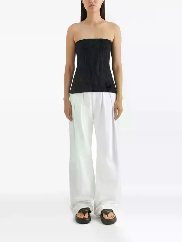 Axel Arigato Dime Strapless Rib-knit Top