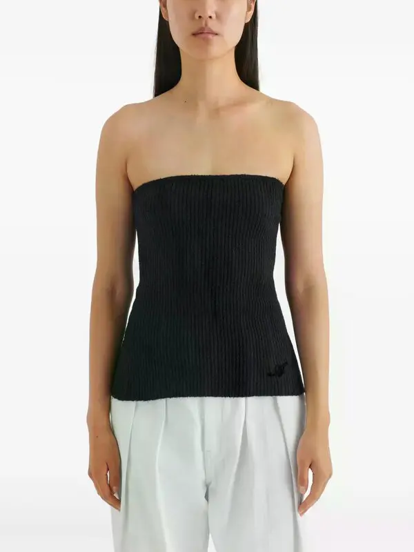 Axel Arigato Dime Strapless Rib-knit Top