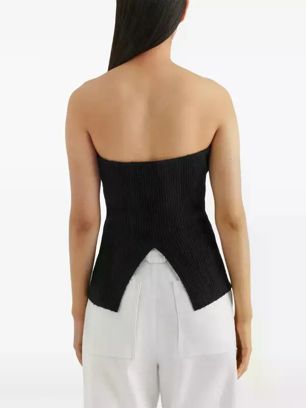 Axel Arigato Dime Strapless Rib-knit Top