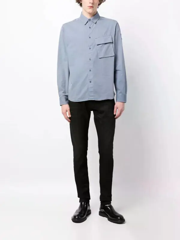 Belstaff Logo-patch Button-up Cotton Shirt