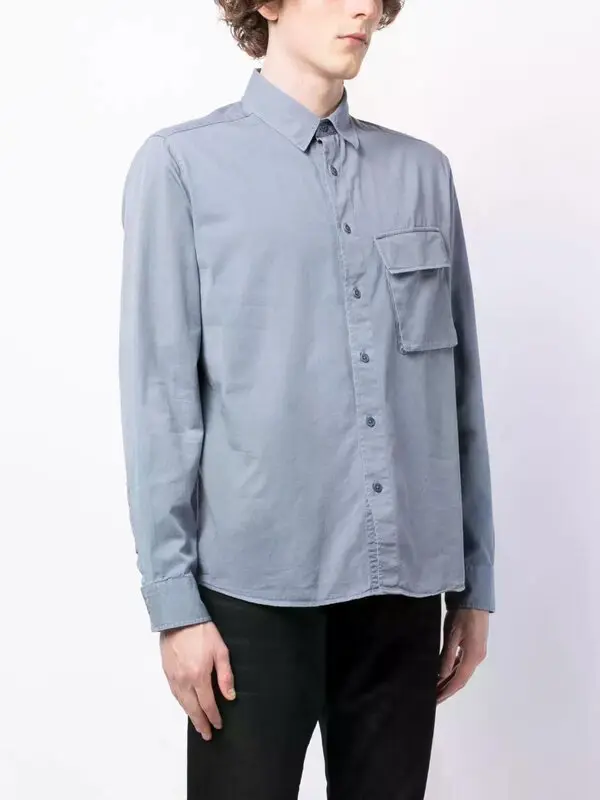 Belstaff Logo-patch Button-up Cotton Shirt