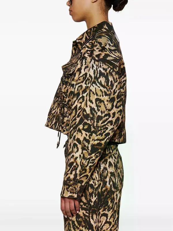 JEAN PAUL GAULTIER Leopard-print Denim Jacket