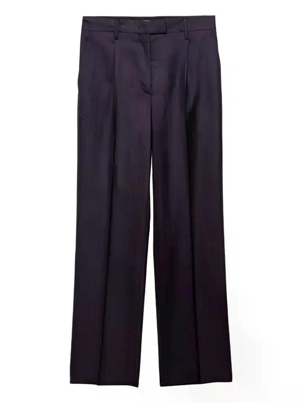 Prada Belted Wool Trousers - Blue