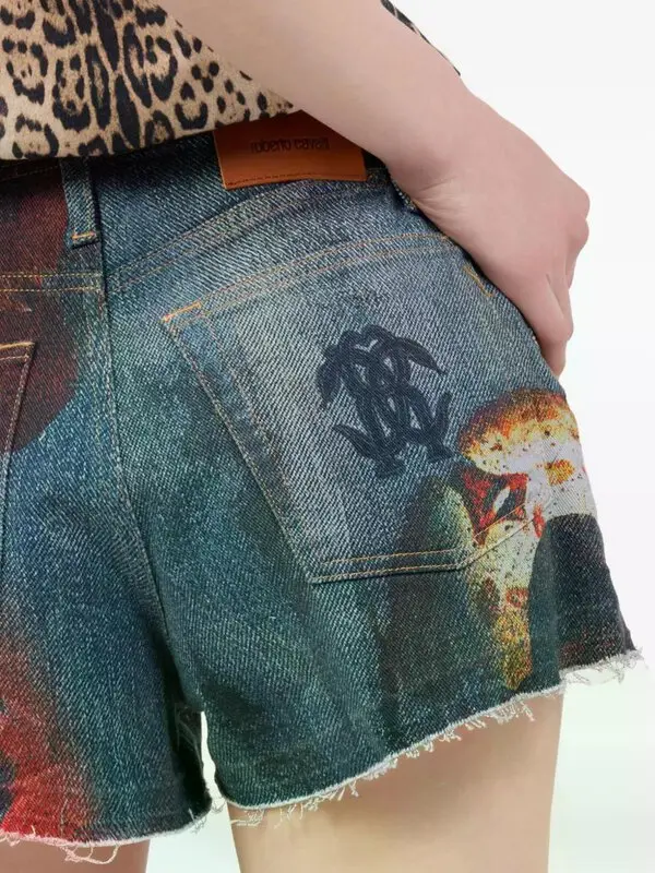 Roberto Cavalli Abstract-print Shorts