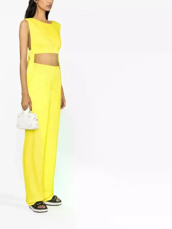 MSGM Full-length High-waisted Straight-leg Trousers