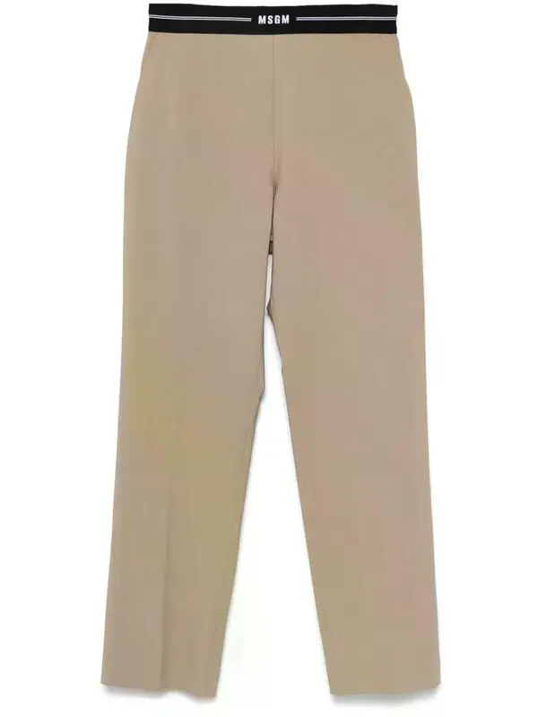 MSGM Logo-waistband Trousers