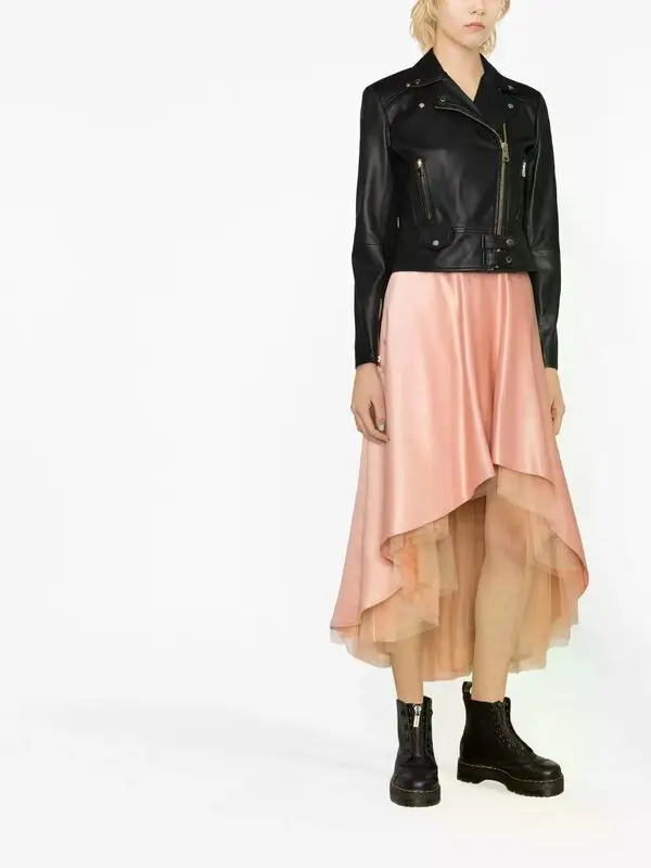 Pinko Nappa Leather Biker Jacket