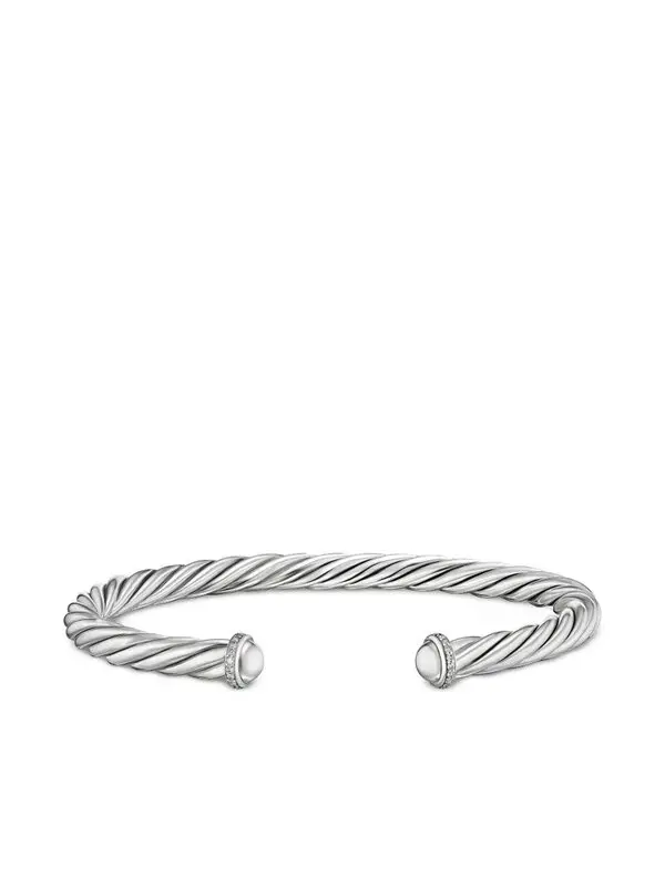 David Yurman Sterling Cable Diamond Cuff Bracelet