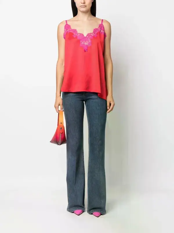 Dsquared2 Lace-panelled Asymmetric Cami Top
