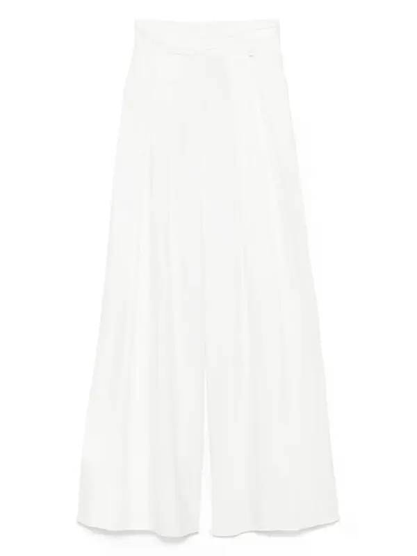 NISSA Gathered Detailing Palazzo Pants - White