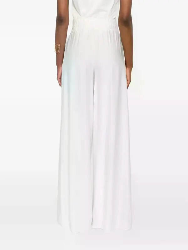 NISSA Gathered Detailing Palazzo Pants - White