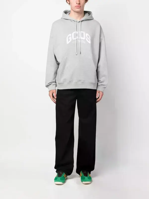 Gcds Logo-patch Jersey Cotton Hoodie