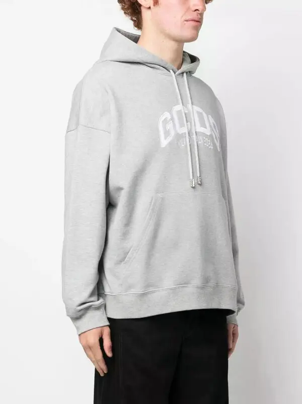 Gcds Logo-patch Jersey Cotton Hoodie