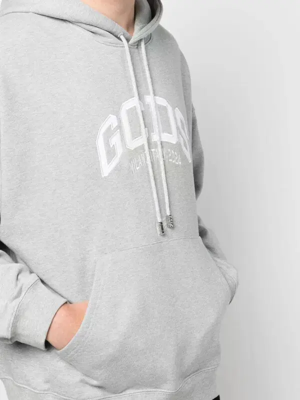 Gcds Logo-patch Jersey Cotton Hoodie