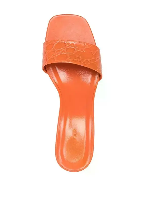By Far Ceni Crocodile-embossed Mules