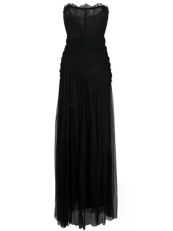 ANA RADU Corset-style Draped Maxi Dress - Black
