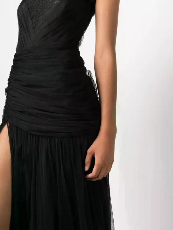 ANA RADU Corset-style Draped Maxi Dress - Black